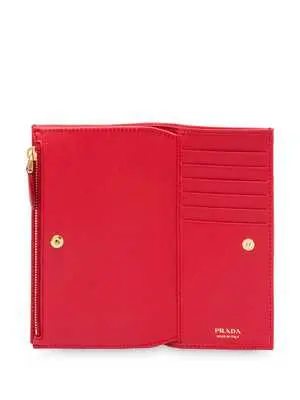 Prada Saffiano Bi-fold Wallet - Red