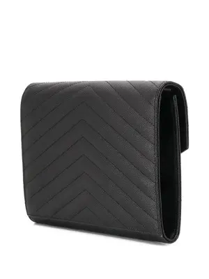 Saint Laurent New Pouch Monogram Clutch - Black