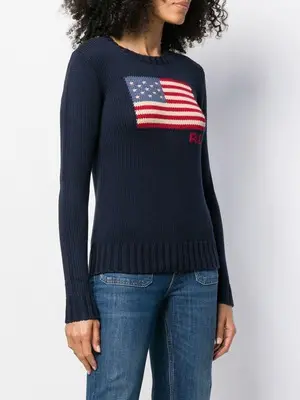 Polo Ralph Lauren Crew Neck U.s.a. Flag Jumper