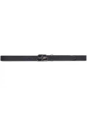 Balenciaga Bb Thin Leather Belt - Black