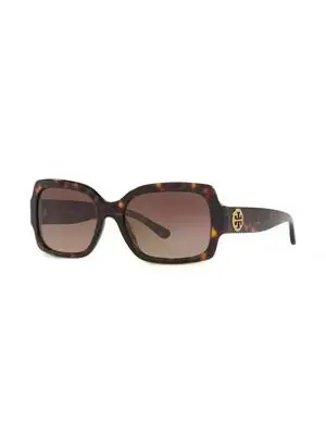 Tory Burch Tortoiseshell-effect Rectangle Sunglasses