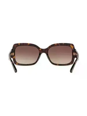 Tory Burch Tortoiseshell-effect Rectangle Sunglasses