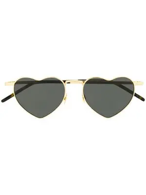 Saint Laurent Loulou Heart Sunglasses - Gold