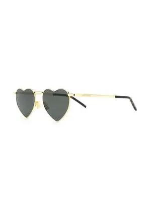Saint Laurent Loulou Heart Sunglasses - Gold