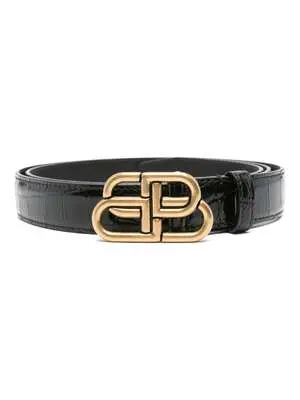 Balenciaga Bb Thin Belt - Black