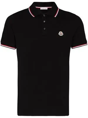 Moncler Mother-of-pearl Trim Polo Shirt