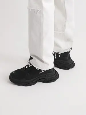 Balenciaga Triple S Mesh, Faux Nubuck And Faux Leather Sneakers