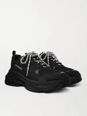 Balenciaga Triple S Mesh, Faux Nubuck And Faux Leather Sneakers