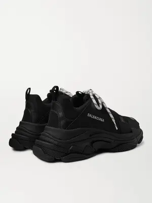 Balenciaga Triple S Mesh, Faux Nubuck And Faux Leather Sneakers