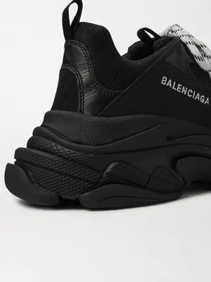 Balenciaga Triple S Mesh, Faux Nubuck And Faux Leather Sneakers