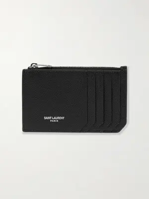 Saint Laurent Pebble-grain Leather Cardholder - Black