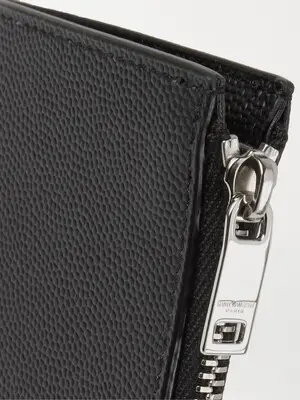 Saint Laurent Pebble-grain Leather Cardholder - Black