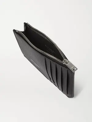 Saint Laurent Pebble-grain Leather Cardholder - Black