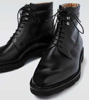 John Lobb Alder Leather Lace-up Boots - Black