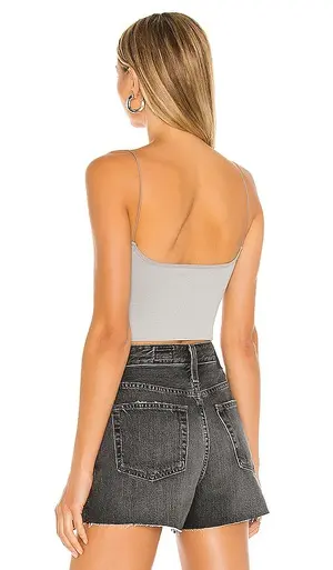 Free People Ribbed V Neck Brami Tank In Grey