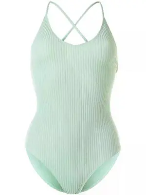 DUSKII Margot Ribbed Swimsuit - Green