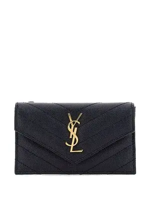Saint Laurent Cassandre Compact Wallet - Black