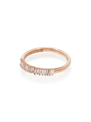 SUZANNE KALAN 18kt Half Eternity Diamond Ring - Pink