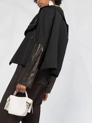 Rick Owens Leather Sleeve Zipped Jacket