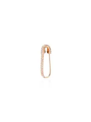 ANITA KO 18kt Safety Pin Diamond Stud Earring - Pink