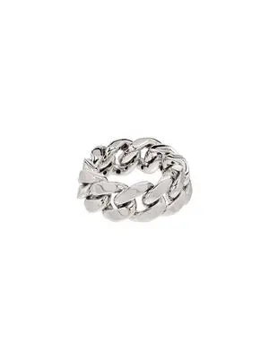 Shay 18k White Gold Pavé Diamond Link Ring - Silver