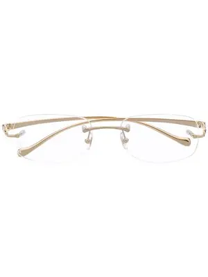 Cartier Panthère Rectangular Frame Glasses - Gold