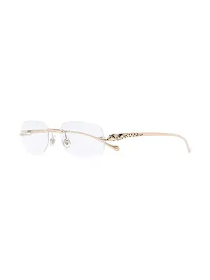 Cartier Panthère Rectangular Frame Glasses - Gold