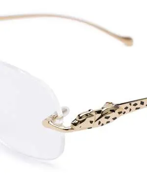Cartier Panthère Rectangular Frame Glasses - Gold