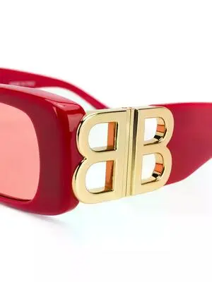 Balenciaga Dynasty Rectangular Sunglasses - Red