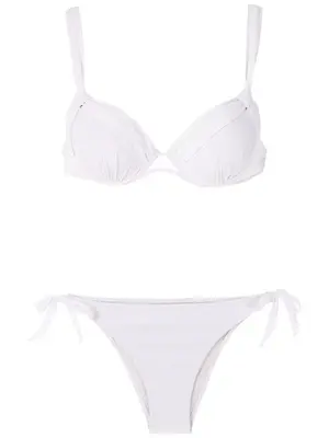 AMIR SLAMA Ruched Bikini Set - White