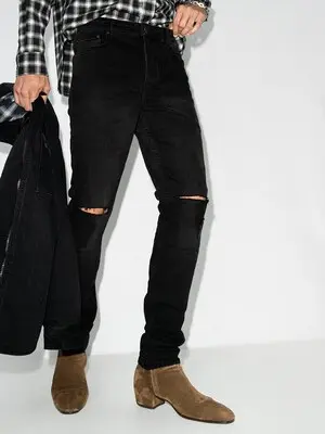 Ksubi Chitch Krow Krushed Slim-fit Jeans - Black