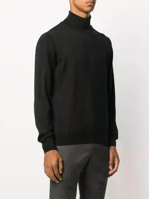 FILERIA Ribbed Roll-neck Jumper - Black