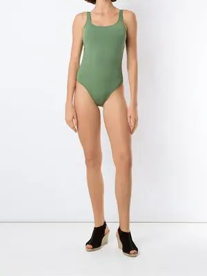 AMIR SLAMA Cut-out One Piece Swimsuit - Green