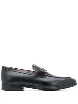 FERRAGAMO Ree Leather Loafers - Black