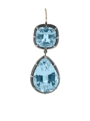 Fred Leighton 18kt Gold Double Drop Topaz Earrings - Blue