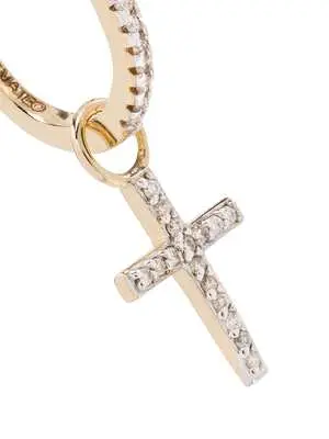 Mateo 14kt Diamond Cross Huggie Earrings