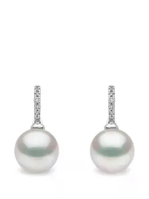 Yoko London 18kt White Gold Pearl And Diamond Earrings - Silver