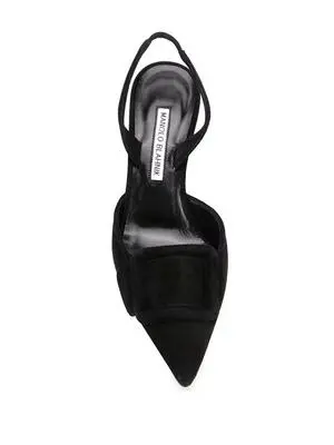 Manolo Blahnik Maysli Buckle Front Pumps - Black