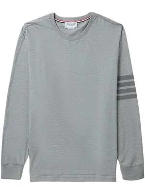 Thom Browne 4-bar Stripe Cotton T-shirt - Grey