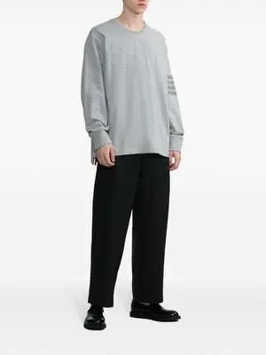 Thom Browne 4-bar Stripe Cotton T-shirt - Grey