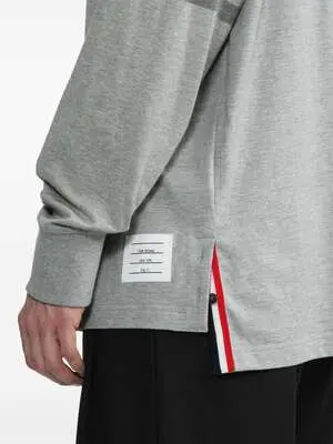 Thom Browne 4-bar Stripe Cotton T-shirt - Grey