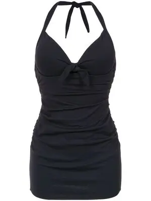 AMIR SLAMA Draped Swimsuit - Black