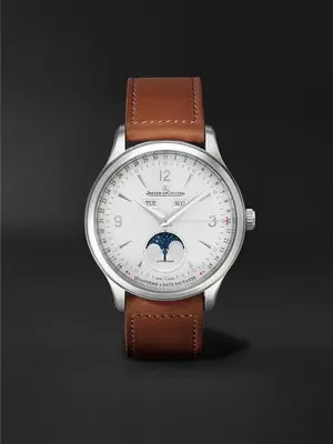 JAEGER-LECOULTRE Master Control Calendar Automatic 40mm Stainless Steel And Leather Strap Watch - Silver