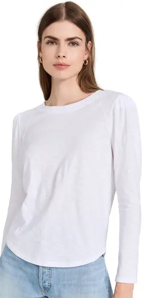 Veronica Beard Mason Baseball Tee - White