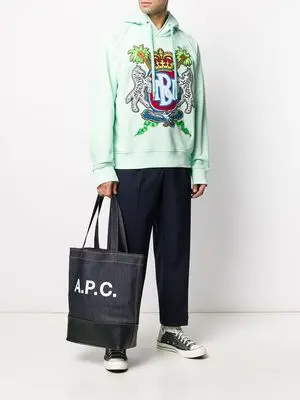 A.p.c. Logo Print Denim Tote
