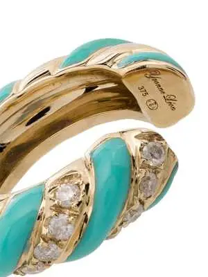 Yvonne Léon 9kt Turquoise And Diamond Ear Cuff