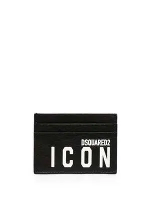 Dsquared2 Icon Logo-print Leather Card Holder - Black