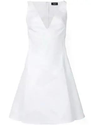 Dsquared2 V-neck Poplin Dress
