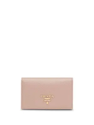 Prada Logo-plaque Foldover Cardholder - Pink