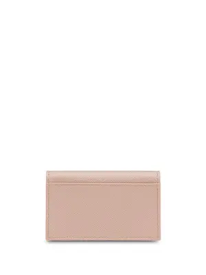 Prada Logo-plaque Foldover Cardholder - Pink